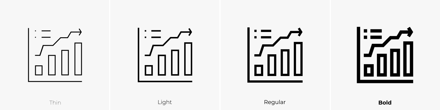 Combo chart icon thin light regular and bold Vector Image