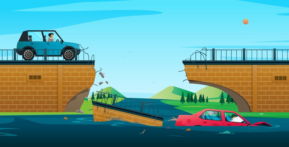 Bridge Collapse Vector Images (57)