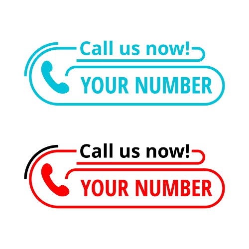 Call us yellow 3d button - template for phone Vector Image