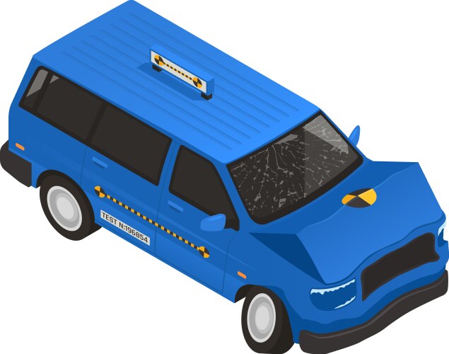 Crash test car composition Royalty Free Vector Image