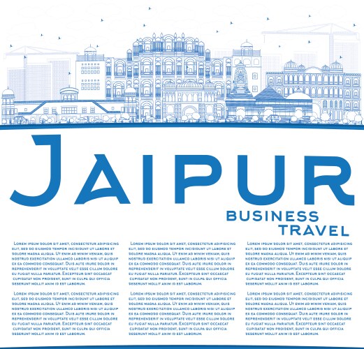 Jaipur skyline rajasthan india city linear Vector Image
