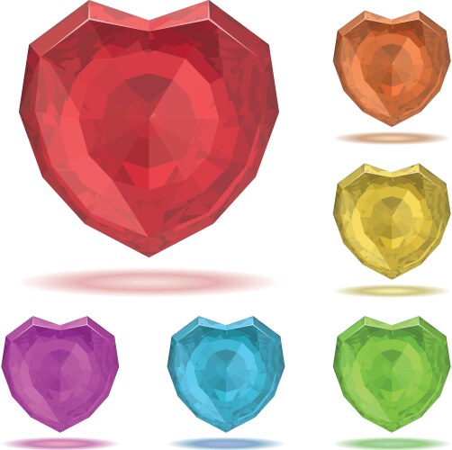 Ruby red angular heart icon Royalty Free Vector Image