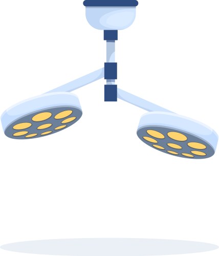 Surgical lamp hanging and illuminating operating Vector Image