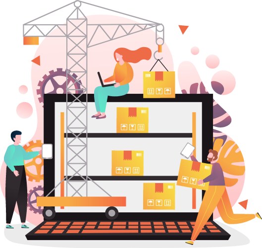 Inventory management with goods demand and stock Vector Image