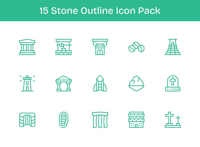 15 outline icons - stone graphics – Royalty-Free Vector | VectorStock