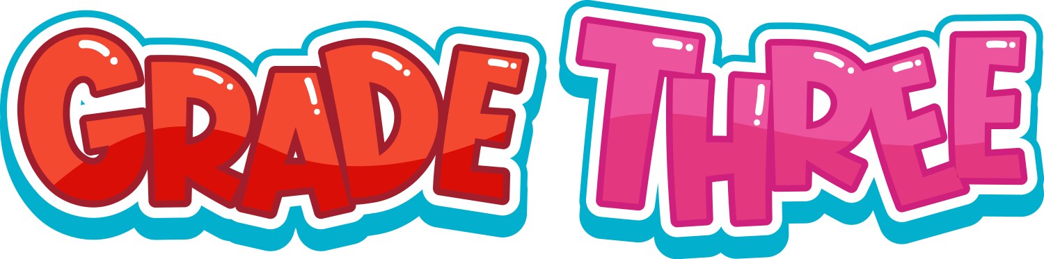 Font sticker design with grade two word Royalty Free Vector