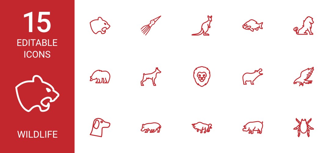 12 wildlife icons Royalty Free Vector Image - VectorStock