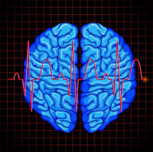 Caner in human brain Royalty Free Vector Image