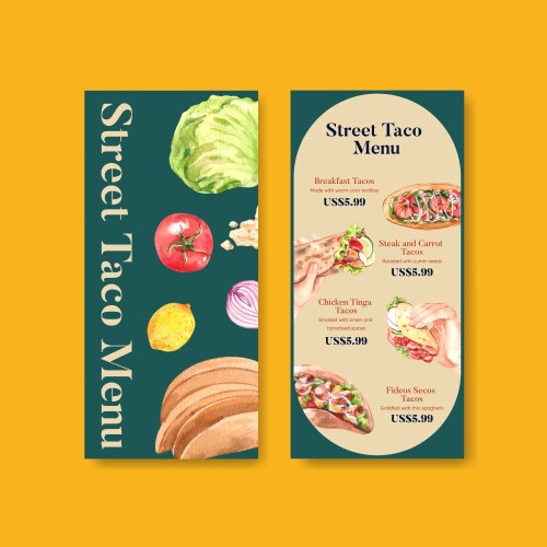 Voucher template with taco day conceptwatercolor Vector Image