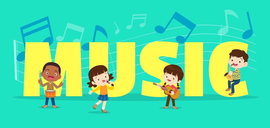 Music Note Kids Vector Images (over 2,400)