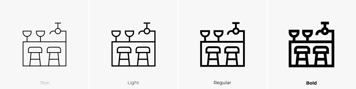 Bar counter icon thin light regular and bold Vector Image