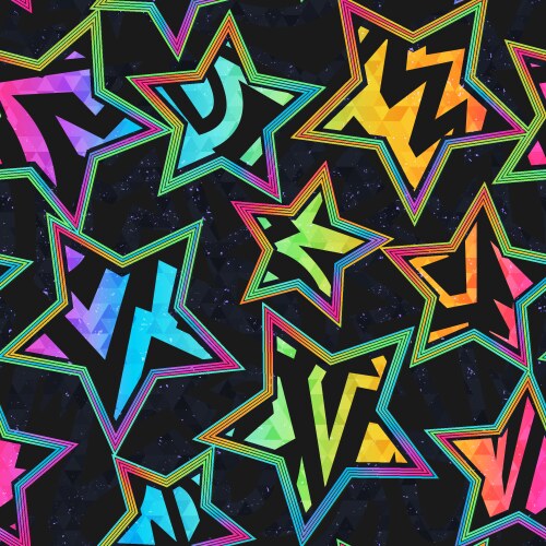 Holographic star pattern Royalty Free Vector Image