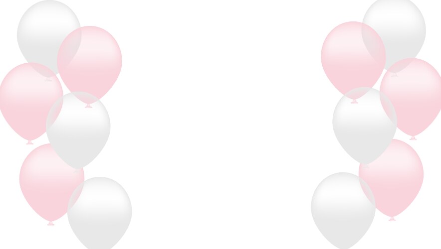 Festive banner with pink confetti and balloons Vector Image