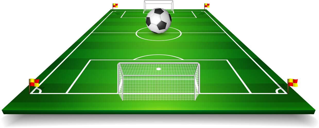 Football field soccer set perspective eps Vector Image