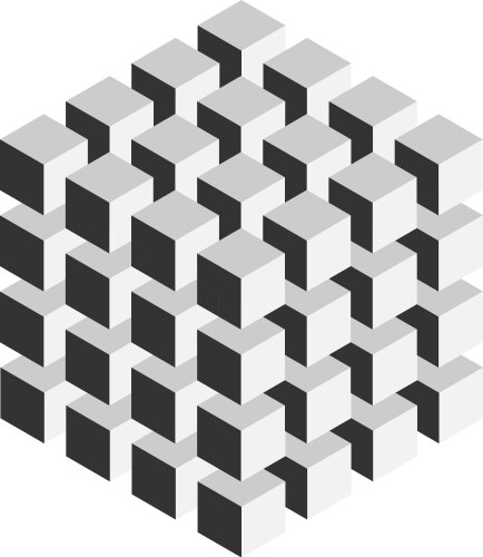Abstract geometric seamless pattern with 3d cubes Vector Image