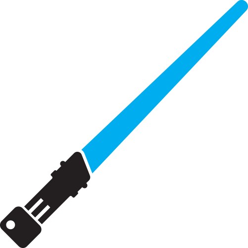 Yellow lightsaber glowing in the void Royalty Free Vector