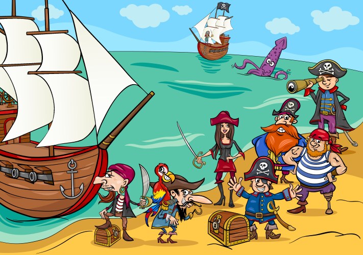 Image with pirate vessel theme 3 Royalty Free Vector Image