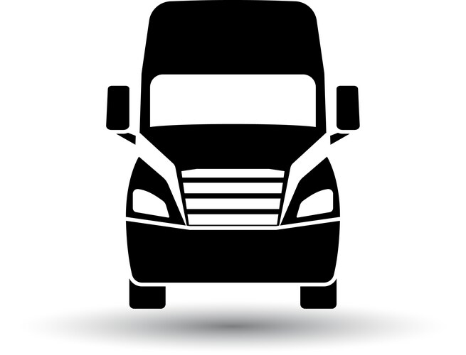 Modern truck front view Royalty Free Vector Image
