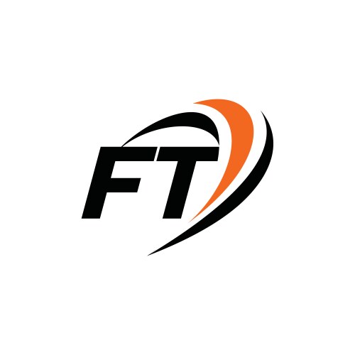 Ft initial letter split lowercase modern monogram Vector Image