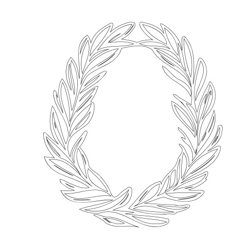 Laurel wreath outline sketch Royalty Free Vector Image
