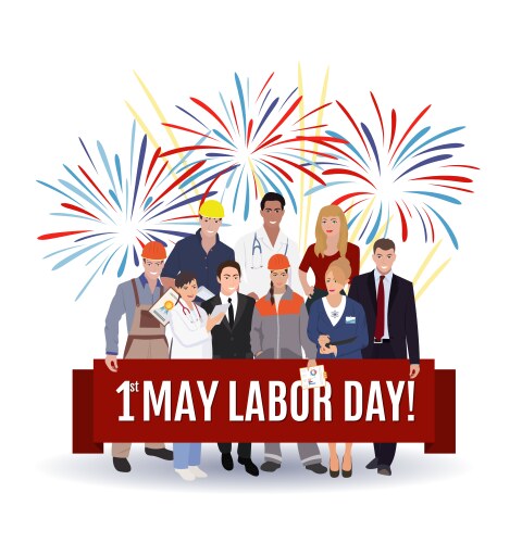 Labor day 1 may poster Royalty Free Vector Image