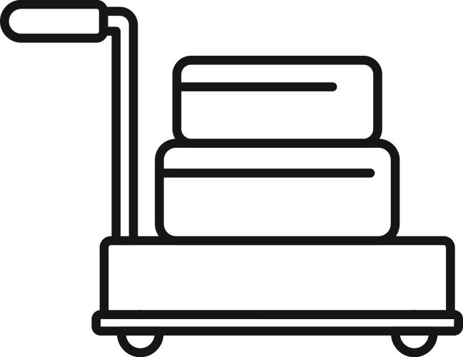 Support luggage trolley icon outline move Vector Image