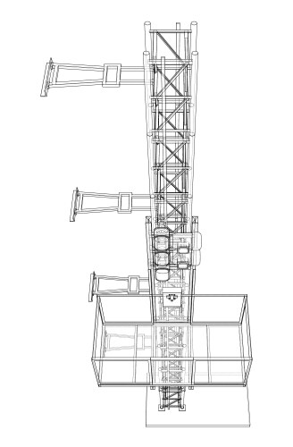 Push around mast lift technical drawings Vector Image