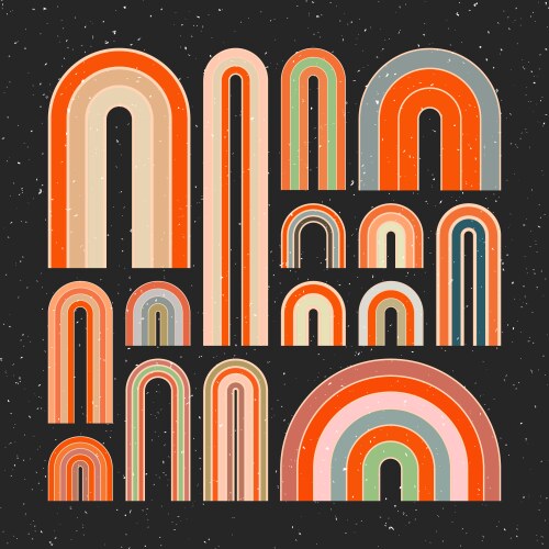 Mid century arch elements modern geometric shapes Vector Image