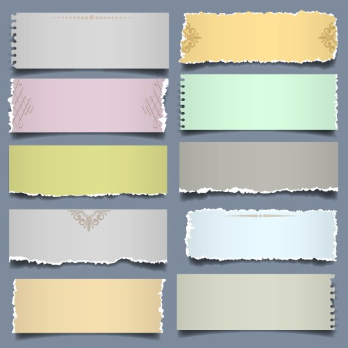 Color torn paper collection Royalty Free Vector Image