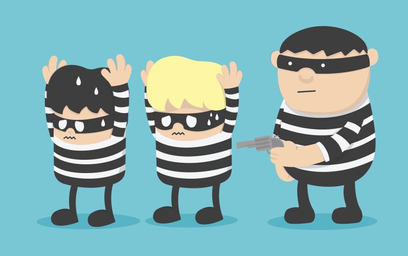 Police catch thief Royalty Free Vector Image - VectorStock