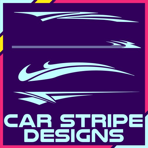 Tribal and cool car stripe design set adhesive Vector Image