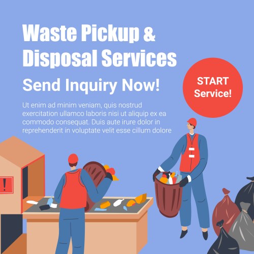 Flat landing waste disposal at huge garbage dump Vector Image