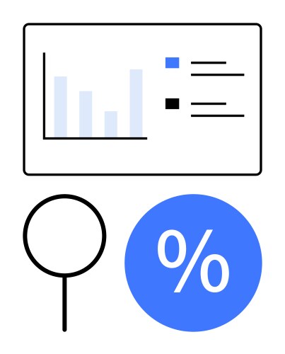 Visual data analysis with bar chart and color Vector Image