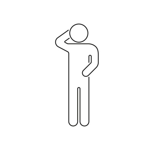 Human figure in thinking pose silhouette icon Vector Image