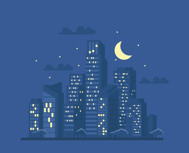 Night city Royalty Free Vector Image - VectorStock