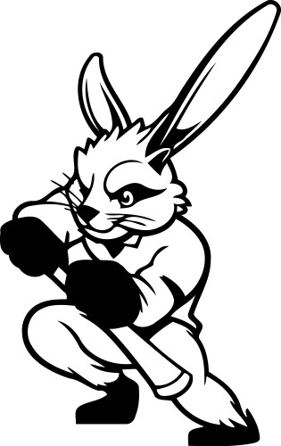 Cute cartoon rabbit with sad expression isolated Vector Image