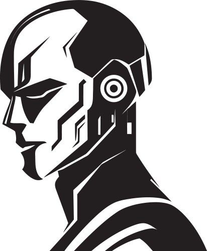 Robotic revelation futuristic cyberrobot symbol Vector Image