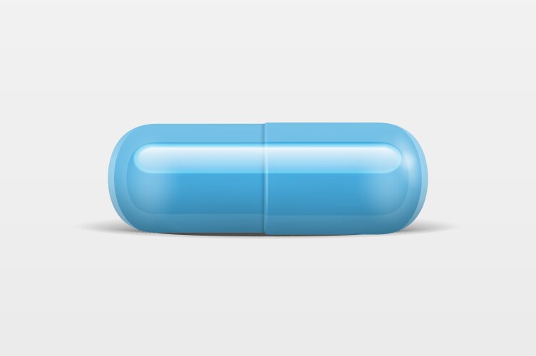 Realistic blue pharmaceutical medical pill Vector Image