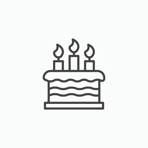 Birthday cake icon set Royalty Free Vector Image