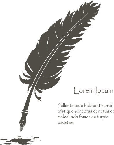 Feather and ink pot Royalty Free Vector Image - VectorStock