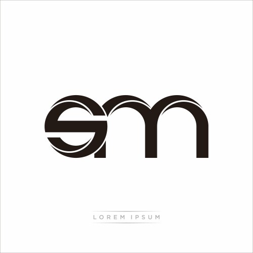 Sm logo letter monogram slash with modern Vector Image