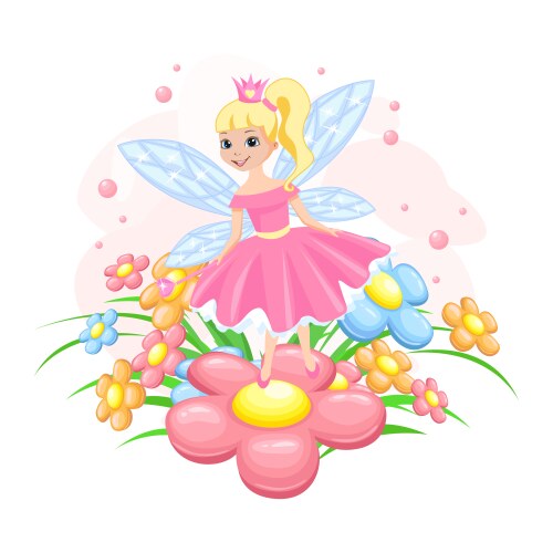 Fairytale background with princess castle Vector Image