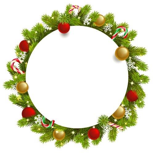 Round christmas background with colorful Vector Image