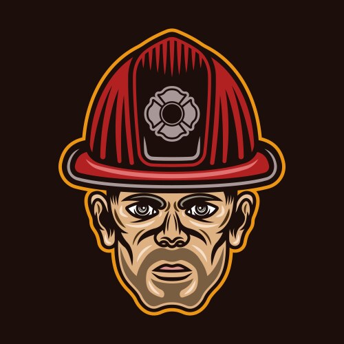 Alien head in firefighter helmet Royalty Free Vector Image