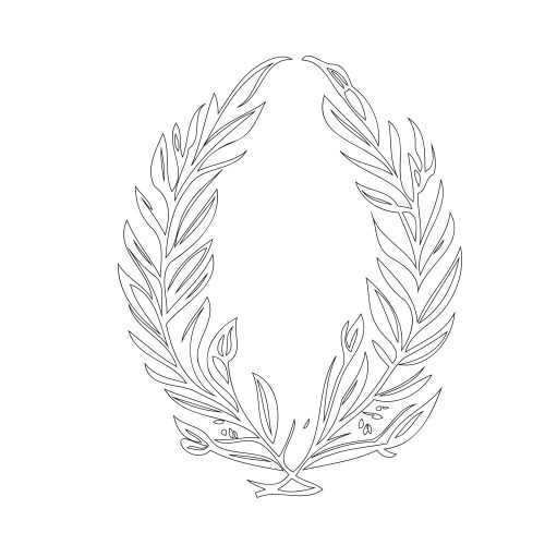 Laurel wreath outline sketch Royalty Free Vector Image