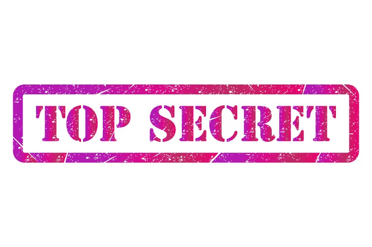 Top secret stamp symbol label sticker sign button Vector Image