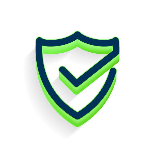 3d style approved shield logo for safe and secure Vector Image