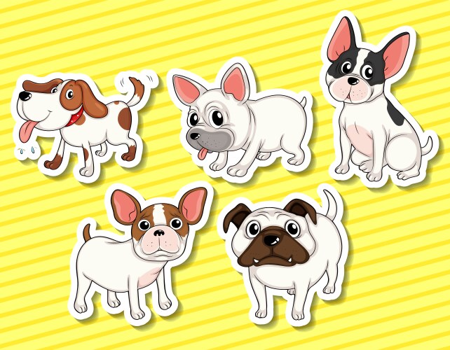 Cartoon group of cute dogs Royalty Free Vector Image