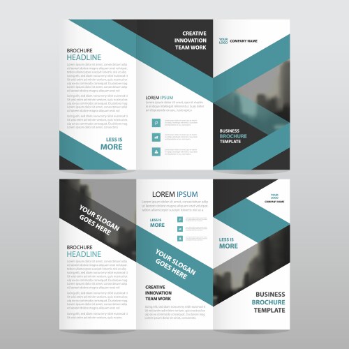 Yellow triangle business trifold leaflet brochure Vector Image