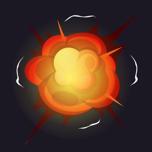 Cartoon explosion effect with smoke Royalty Free Vector
